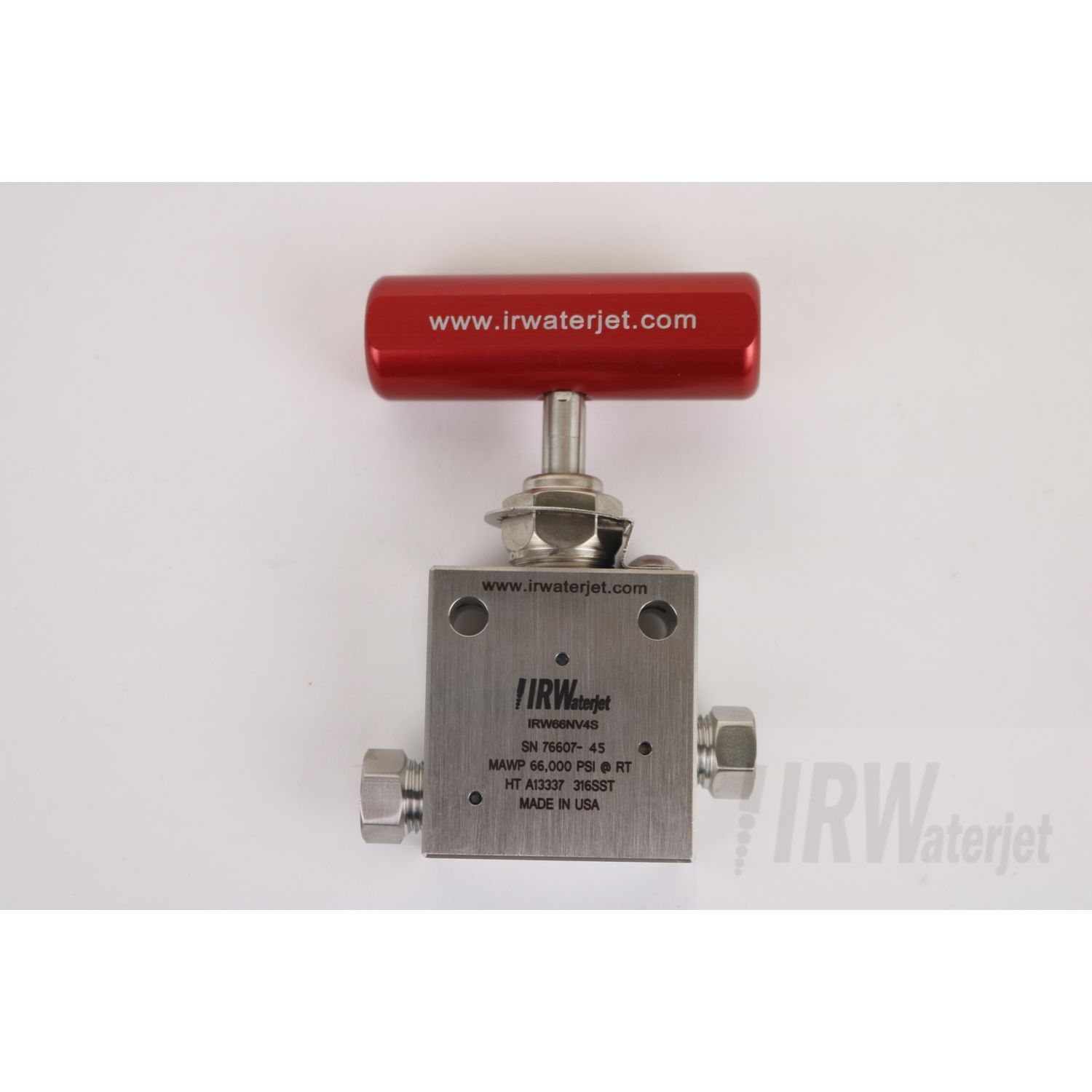 1/4" Two Way Straight Valve | IRWaterjet KMT Flow Waterjet Water jet ...