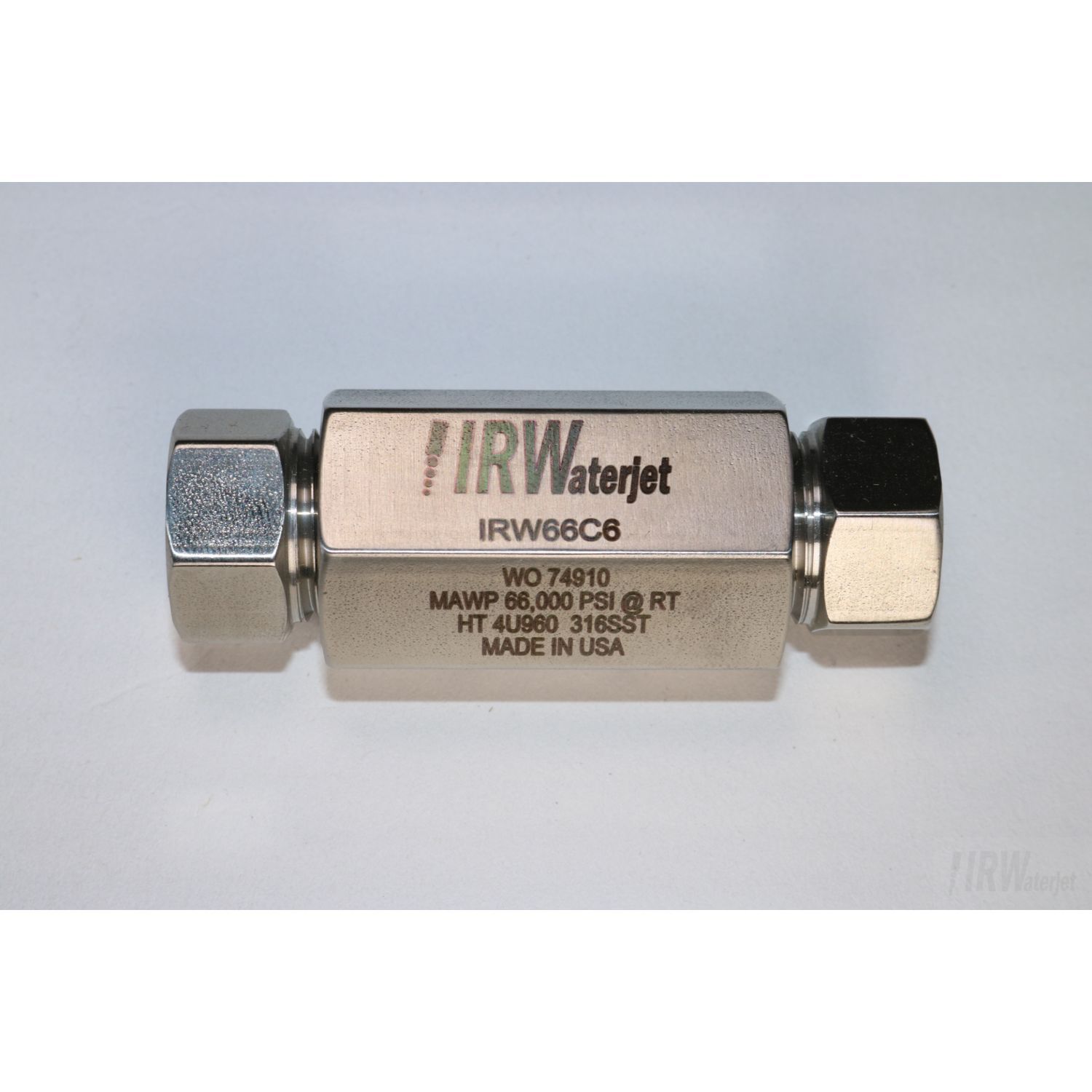 3/8" High Pressure Straight Coupling | IRWaterjet KMT Flow Waterjet ...